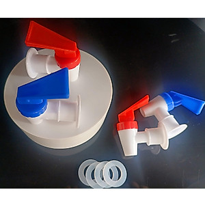 Replacement Cooler Faucet - 2 Blue and 2 Red Water Dispenser Tap Set - Internal Thread Plastic Spigot.…