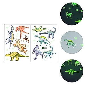 2 Sheets Luminous Cartoon Dinosaur Wall Stickers Room Bedroom Sticker for Home/Wall/Kitchen/Room Decor