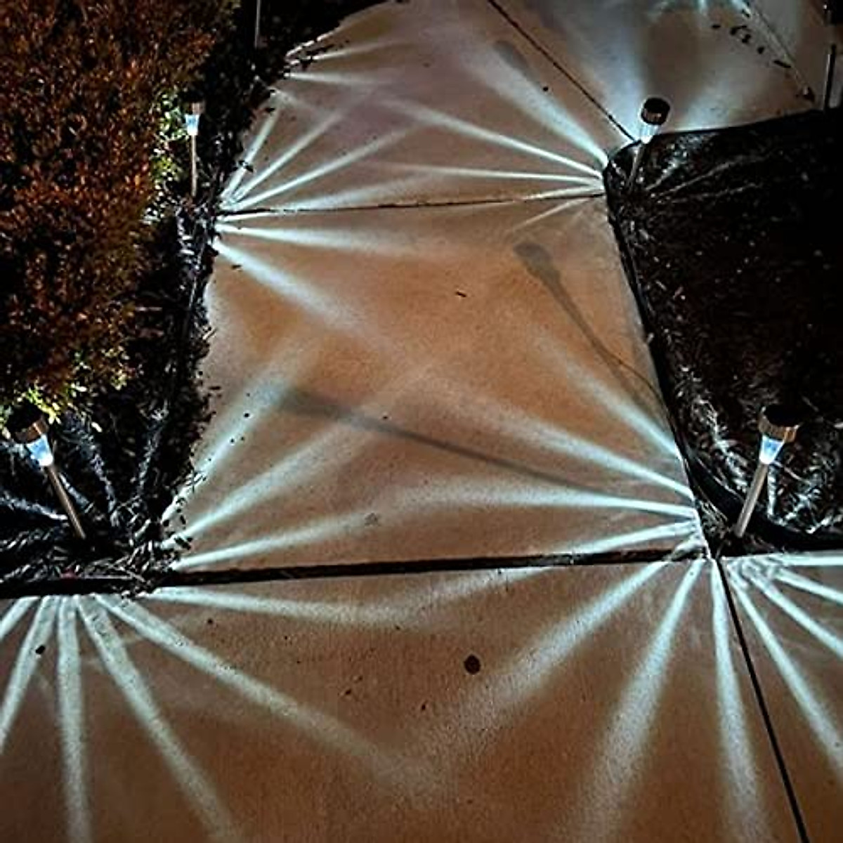 PARTPHONER Solar Outdoor Lights Pathway 12 Pack, Bright Solar Garden Lights Waterproof Stainless Steel Landscape LED Path Lights for Walkway Yard Patio Lawn, Cold White 5000K