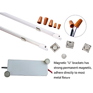 jimwhen Magnetic Mount 2FT LED Retrofit Kit,18W 2x2 FT (1 Driver&2 LED Strips),150LM/W,5000K Nature White,0-10V Dimmable,T8 T10 T12 Fluorescent Replacement Troffer Retrofit Kit,Quick Easy Install