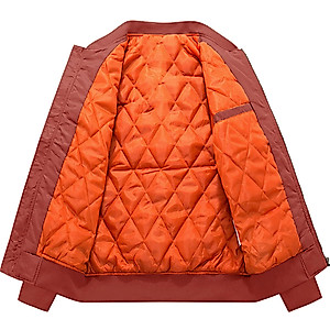 CRYSULLY Men's Tactical Military Cargo Bomber Jacket Softshell Windbreaker Coat Orange Red