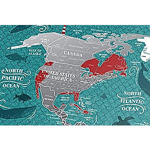 Small Scratch Off Travel World Map 1DEA.me - Premium Edition - 23.6" x 15.8" - Rewritable Places I’ve Been Travel Map - US States Outlined - Made from Flexible Plastic to Last Longer