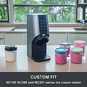 Omnikit Containers Replacement for Ninja Creami Pints and Lids - 4 Pack, 16oz Cups Compatible with NC301 NC300 NC299AMZ NC290 Series Ice Cream Maker - Airtight Anti-slip (Breeze series - 4 pack - 2)
