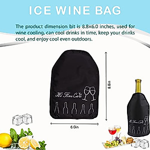 Wine Cooler Sleeve with Protector Instant Cooling and Keeps Your Drink Cold Keep Cool and Chill Champagne Wine (Black)