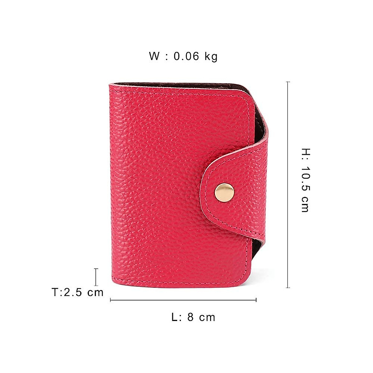 Brass Tacks Leathercraft Full Leather Card Cases for Women 11 Card Position 10 Colors Small Women's Wallet (Pink)