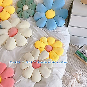 Vdoioe Flower Pillow, Flower Shaped Throw Pillow Cushion Seating Green Flower PlushThrow Pillow Floor Pillows Home Decorative Seating Cushions