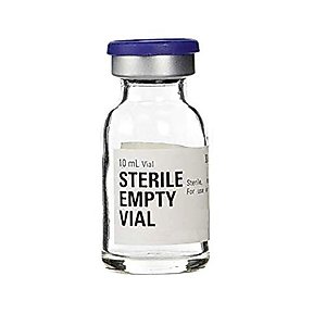 10ml Sterile Clear Empty Vial with Blue Flip Off Seal and Grey Butyl Stopper 10pk