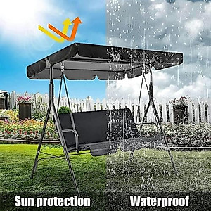BTURYT Replacement Canopy for Swing Seat 2 ; 3 Seater Sizes, Garden Swing Canopy Replacement Waterproof, Outdoor Garden Chair Awning Cover