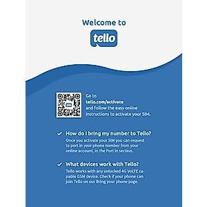 Tello Mobile Phone Plan | $19/Month - Unlimited Talk & Text + 5GB | Bring Your Own Phone Kit | 3 in 1 SIM Card Included | Nation-Wide 4G LTE/5G Coverage
