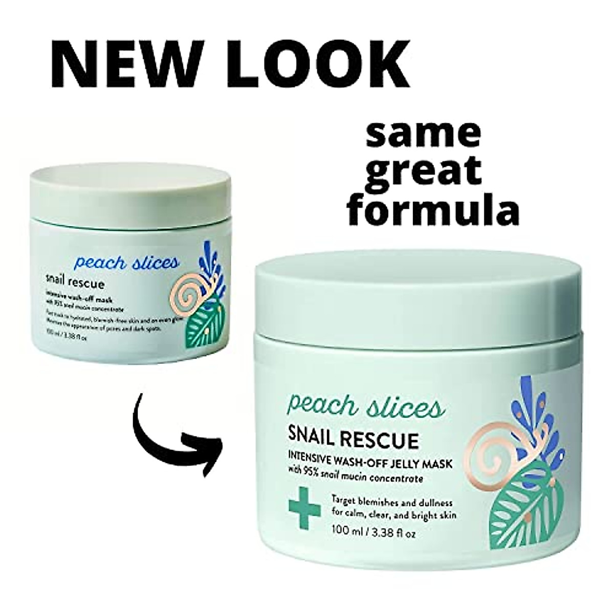 Peach Slices | Snail Rescue Intensive Treatment Wash-Off Face Mask | 95% Snail Mucin | For Dark Spots & Blemishes | Refreshing & Calming Mask | Clear, Radiant, & Hydrated Skin | Skin Care | 3.38 oz