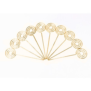 Honbay 30pcs DIY Gold Round Shape Ring Loop Craft Wire Clip Table Card Note Photo Memo Holder Metal Clamp Clay Cake Decoration Accessories