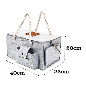 Diaper caddy, diaper storage with Shoulder Strap, Pockets with Zippers and Removable Dividers, Caddy Organizer for Nursery and travel-Friendly Baby Caddy for baby Essentials