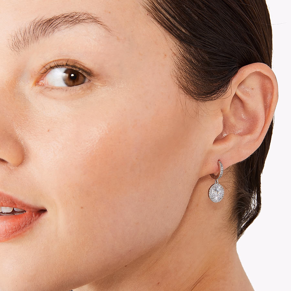 Kate Spade New York Something Sparkly Spade Huggies Earrings Clear/Silver One Size