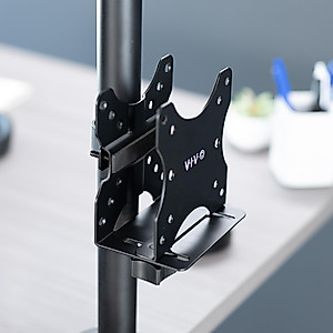 VIVO Adjustable Thin Client Mini PC Mount Bracket, CPU VESA Under Desk and Monitor Arm Computer Holder, Black, MOUNT-PC05C
