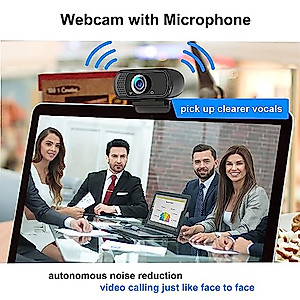 Hrayzan Webcam 1080p, Webcam with Microphone, USB Web Camera 110°Wide View, Plug and Play Computer Camera, Laptop Desktop Webcam for Conferencing Recording,Webcam Tripod and Privacy Cover Include