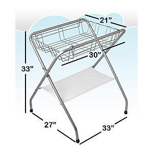 Primo Folding Bath Stand, Silver Gray