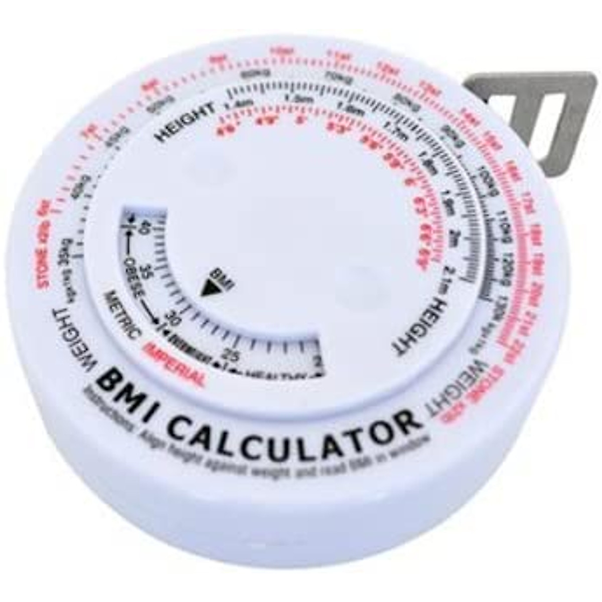 BMI Tape Measure, Measuring Tape for Body and Body Mass Index Color Calculator Retractable Measuring Tape 150cm/60inches for Body