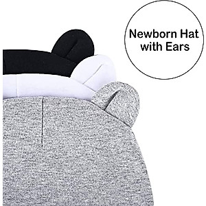 TRENSOM Newborn Hats for Boys Girls Infant Beanie Baby Boy Hats Baby Girl Hats 0-6 Months, Newborn Beanie Preemie Hats Bears Beanie Newborn Caps