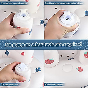 Inflatable Baby Seat Portable Baby Chairs for Babies 6 to 36 Months,Summer Toddler Chair for Sitting Up, for Home Playing Dining Bathing Traveling, Cute and Easy to Clean