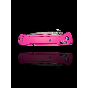 Hot Pink, Smooth, Billet Aluminum, Full Size Bugout, Gift for dad, Everyday Carry Knife Scales
