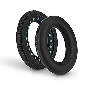 Replacement Earpads for Bose QC35 & QC35ii, Premium Leather Memory Foam Ear Pads for QuietComfort 35, Soft & Long Lasting by Brainwavz (Black)