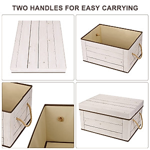 Livememory Memory Box for Keepsake, Decorative Storage Box with Lids and Handles - L15.7 x W11.8 x H7.9 Inches (Not Made of Wood)