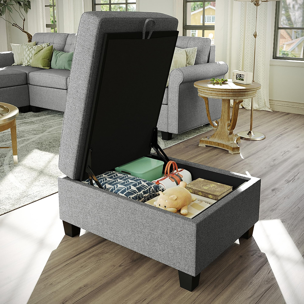 PHI VILLA Convertible Sectional Sofa for Living Room - Modular Sectional Sofa Couch with Seats Storage/Movable Ottoman