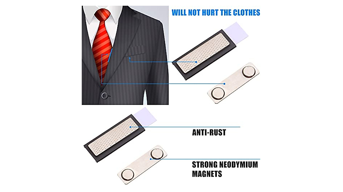 100 Magnetic Name Tag Sets - Secure & Stylish Badge Fasteners