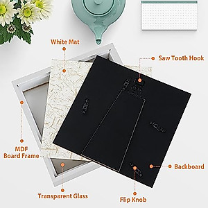 Anhow 2pcs 6x6 Shadow Box Frame, 3D Picture Frame Display Cas with Real Transparent Glass for Photos, Memorabilia, Crafts, Souvenir, Wedding Memories, Baby Items - White/ 1.2 Inch Depth