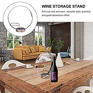 Angoily Wine Bottle Rack Decorative Red Wine Storage Holder Bar Beer Whisky Wine Display Shelf Champagne Tabletop Holders Support Stand for Kitchen Cabinet Home Decor Bronze