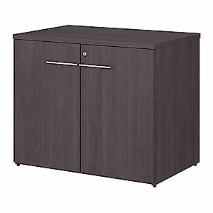 Bbf Office 500 36W Storage Cabinet with Doors in Storm Gray - Engineered Wood