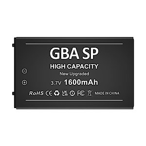 HUAENG Gameboy Advance SP Battery, Upgraded 1600mAh High Capacity Rechargeable Lithium-ion Battery for Nintendo GBA SP Gameboy Advance SP AGS-001, SAM-003