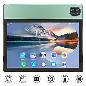 ICRPSTU FHD Tablet, 8 Core CPU 4G Network Supports Fast Charging 100-240V 10.1 Inch Tablet 8MP Front 16MP Rear for Learning (US Plug)