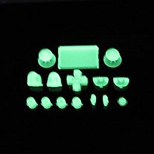 WPS Touch Pad Thumbsticks Dpad Home Full Buttons Set Replacement Parts for PS4 Playstation 4 Dualshock 4 Controller Shell (for GEN 1 Controllers) (Glow in The Dark)