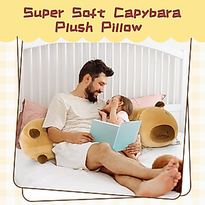Tezituor Long Capybara Plush Body Pillow, 39.5” Cute Capybara Stuffed Animal Soft Sleeping Throw Pillow Plush Toy Pillow Birthday Christmas for Kids Girlfriends