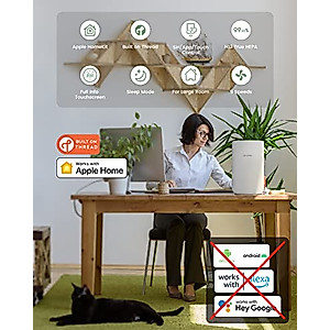Airversa HomeKit Air Purifier with Thread, 𝗥𝗲𝗾𝘂𝗶𝗿𝗲𝘀 𝗧𝗛𝗥𝗘𝗔𝗗 𝗘𝗻𝗮𝗯𝗹𝗲𝗱 𝗔𝗽𝗽𝗹𝗲 𝗛𝗼𝗺𝗲 𝗛𝘂𝗯 3-Stage H13 True HEPA Filter Smart Air Cleaner 1000 sq.ft Purelle AP2