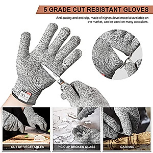 Klysimath Oyster Shucking Knife, 2 Oyster Knives Set with Level 5 Protection Glove, Oyster Shucker with Premium Wood-handle, Oyster Knives for Seafood(2 Knives+1 Glove)