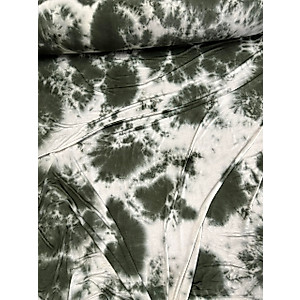 Tie Dye Jersey Knit Fabric by The Yard - 4 Way Stretch - Stretch Material for Sewing - Polyester-Cotton Stretch Fabric by The Yard - 58 Inch Width (Hunter Green and White)