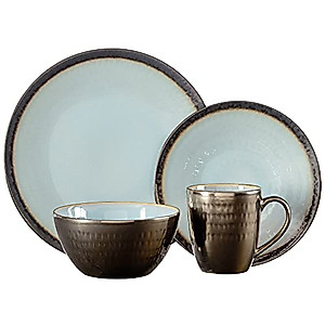 Gourmet Basics by Mikasa Anastasia Dinnerware Set (Service For 4), Blue