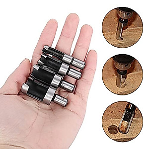 Eagles 8pcs 5/8" 1/2" 3/8" 1/4" Carbon Steel Wood Plug Cutter Set, Roundwood Wood Plug bits Tenon Drill Bit, Taper Claw Type Wood Plug Cutter Drill Bits