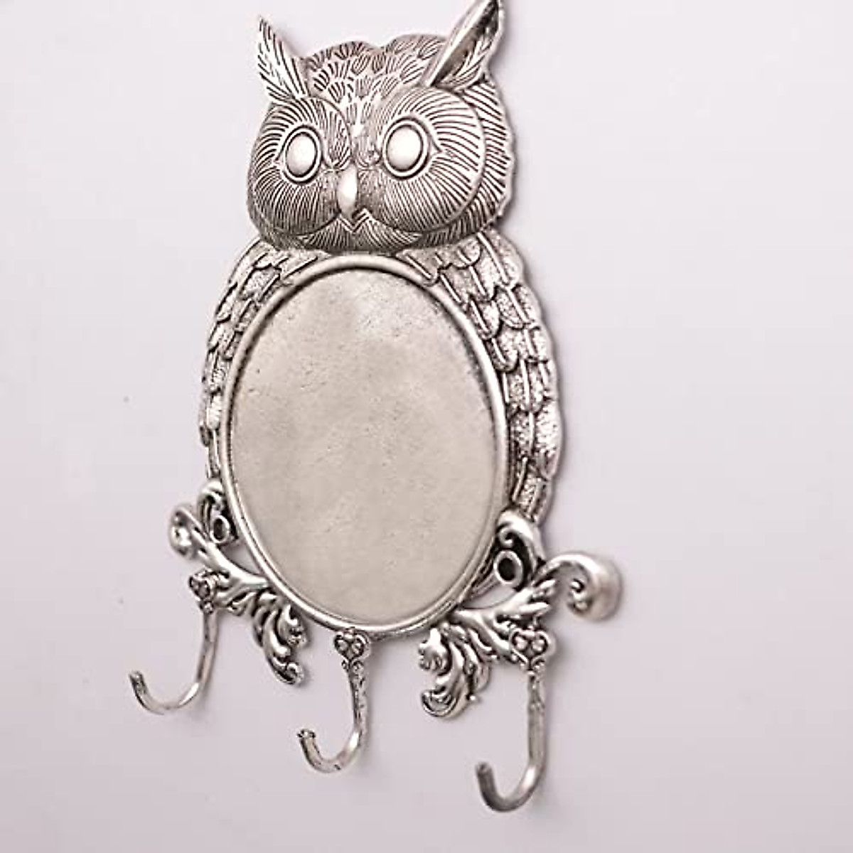 JfwuHap Coat Rack Wall Mounted - Hooks,2Pcs Owl Key Hook Heavy Duty,Zinc Alloy Metal Coat Hook Rail for Coat Hat Towel Purse Robes Mudroom Bathroom Entryway (Silver)