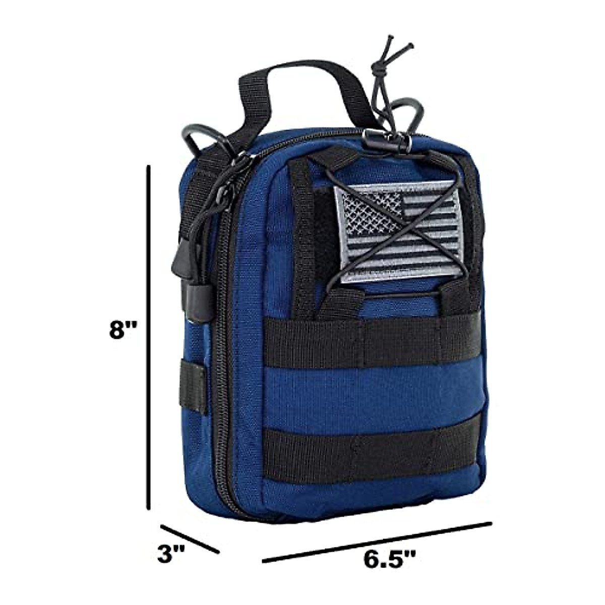 LINE2design First Aid (Ifak) Pouch EMS Bag - EMT Emergency Medical Trauma Pack Bags Tactical EDC Rescue Utility Gear IFAK Bags for Hiking Stop Bleeding Includes USA Patch - Navy
