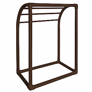 Pool Bins 5 Bar Outdoor Towel Rack - Free Standing Poolside Storage Organizer - Also Stores Floats, Paddles and Noodles, (23" L x 37.5" W x 49.5 H), Brown