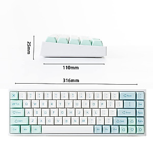 YUNZII KC68 Hot Swappable Mechanical Keyboard 68-Key Gaming Keyboard, RGB Backlit for Mac/Win/Gamers (Gateron Black Switch, Mint)