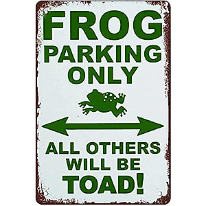 Frog Parking Only Funny Bar Wall Decor Home Decor Retro Sign Tin Sign 12 X 8 Inches