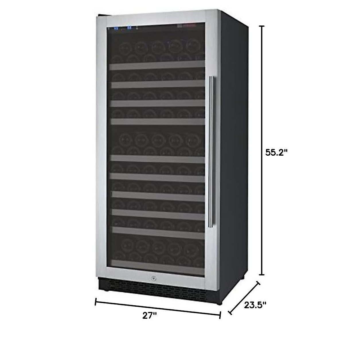 Allavino 24" Wide FlexCount II Tru-Vino 128 Bottle Single Zone Stainless Steel Left Hinge Wine Refrigerator