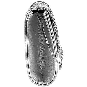 AYKDAS Purses & Totes, Evening Clutches & Crossbody Bags Flash Elegant Clutch, Gold, Silver, Pink (Black) Shiny Handbag (Color : Silver)