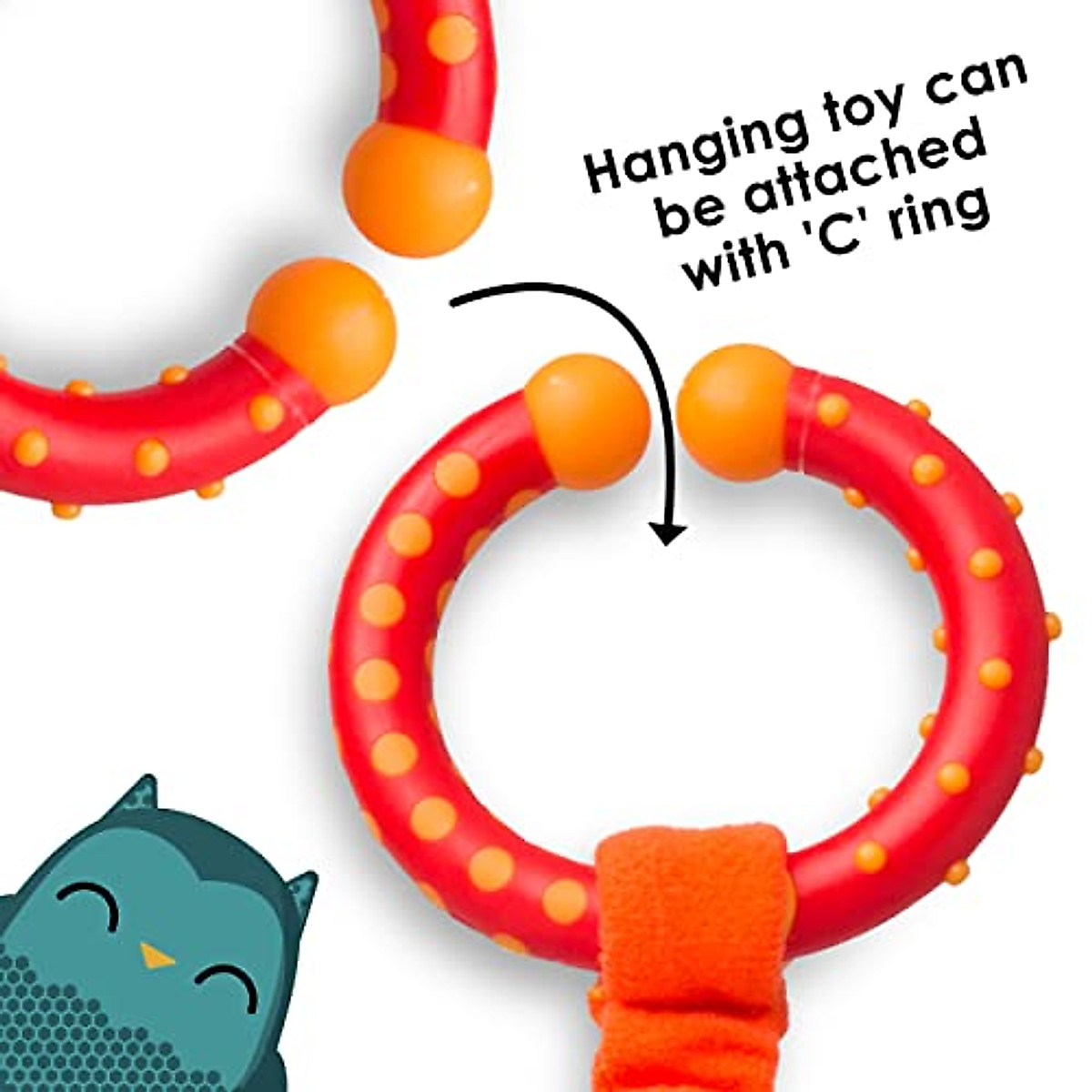 Diono Baby Owl Character Car Seat Straps & Toy, Shoulder Pads for Baby, Infant, Toddler, 2 Pack Soft Seat Belt Cushion and Stroller Harness Covers Helps Prevent Strap Irritation