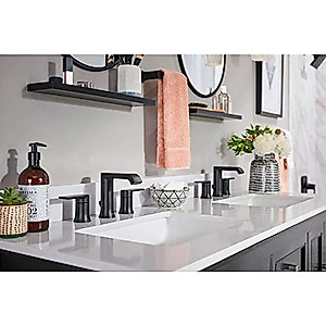 Moen 84763BL Genta 8 in. Widespread 2-Handle Bathroom Faucet in Matte Black