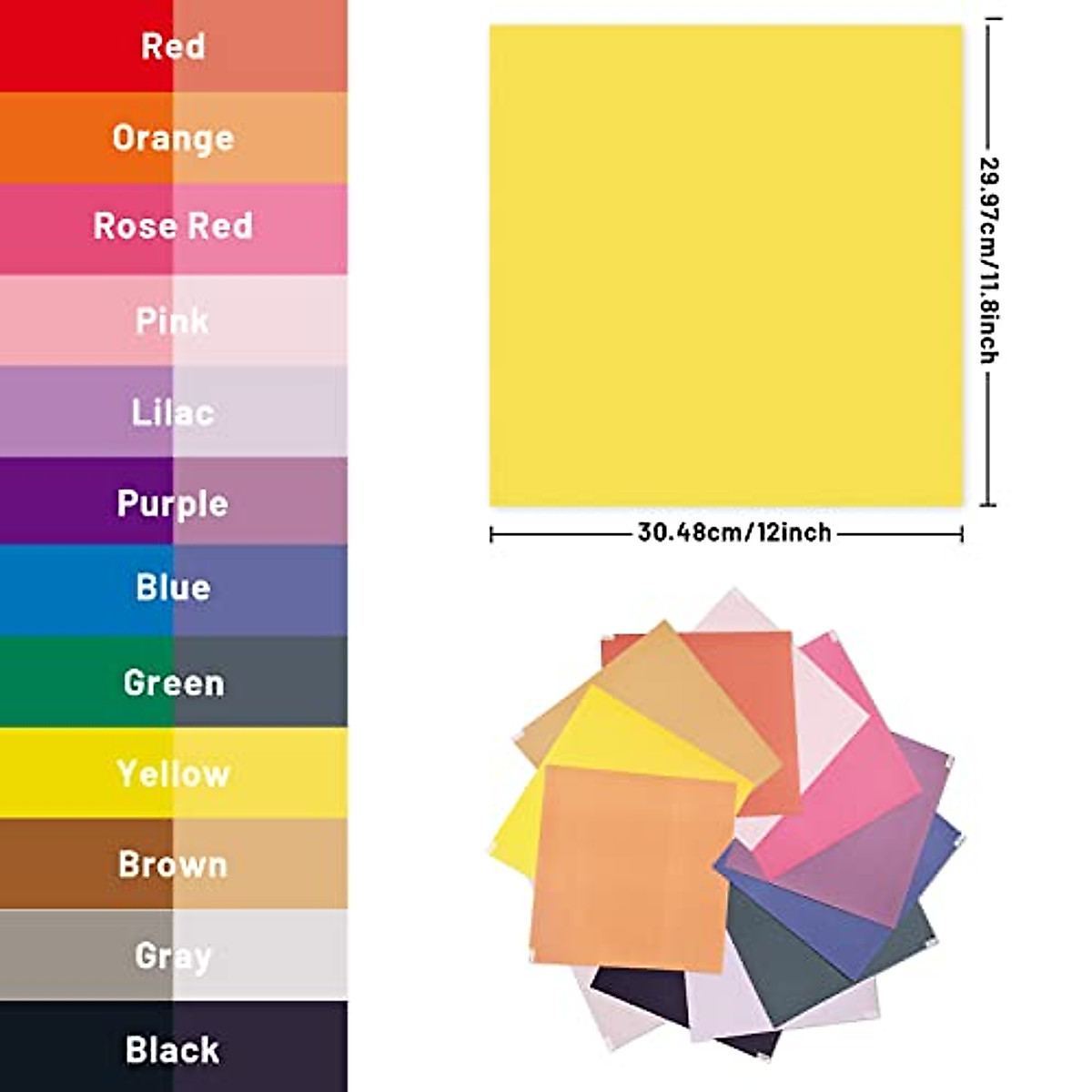 KASYU Infusible Ink Transfer Sheets Bundle for Cricut Mug Press, 12PCS Infusible Ink Sheets for Sublimation, 12x11.8Inch Solid Color Pre-Printed Sublimation Transfer Paper for Poly Fabric/Coaster